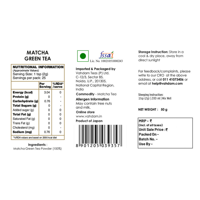 Buy Pure Japanese Matcha Green Tea Online @ Best Prices in India